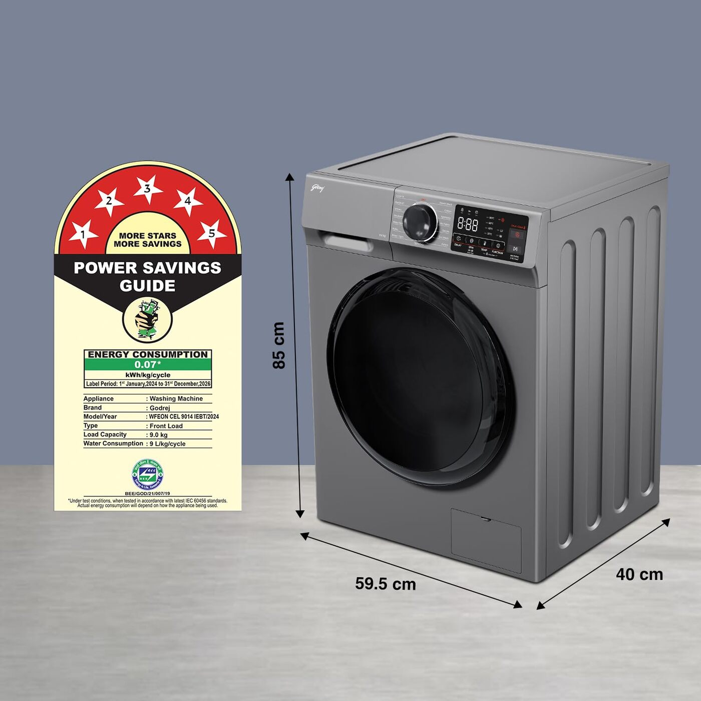 Godrej 9 Kg 5 Star, With AI Tech, Digi Inverter Fully-Automatic Front ...